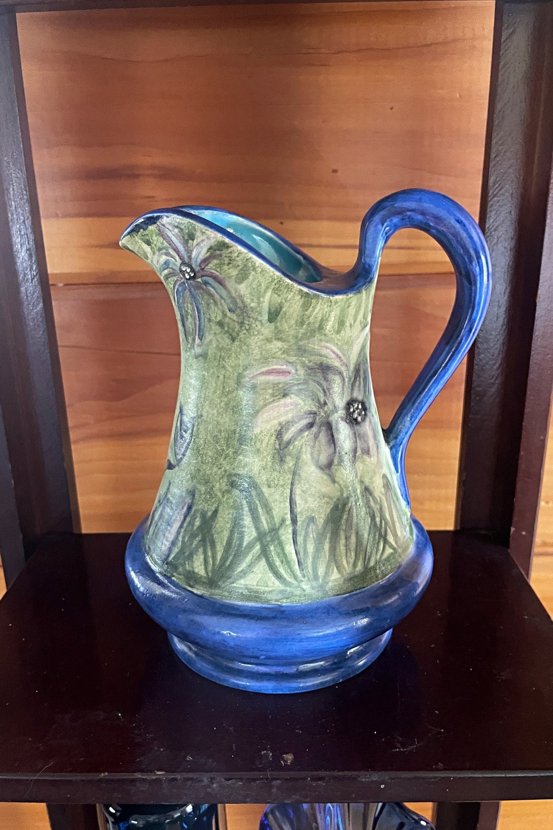 Royal Haeger Blue and Green , Purple Semi Gloss/gloss Floral 7 Ceramic ...