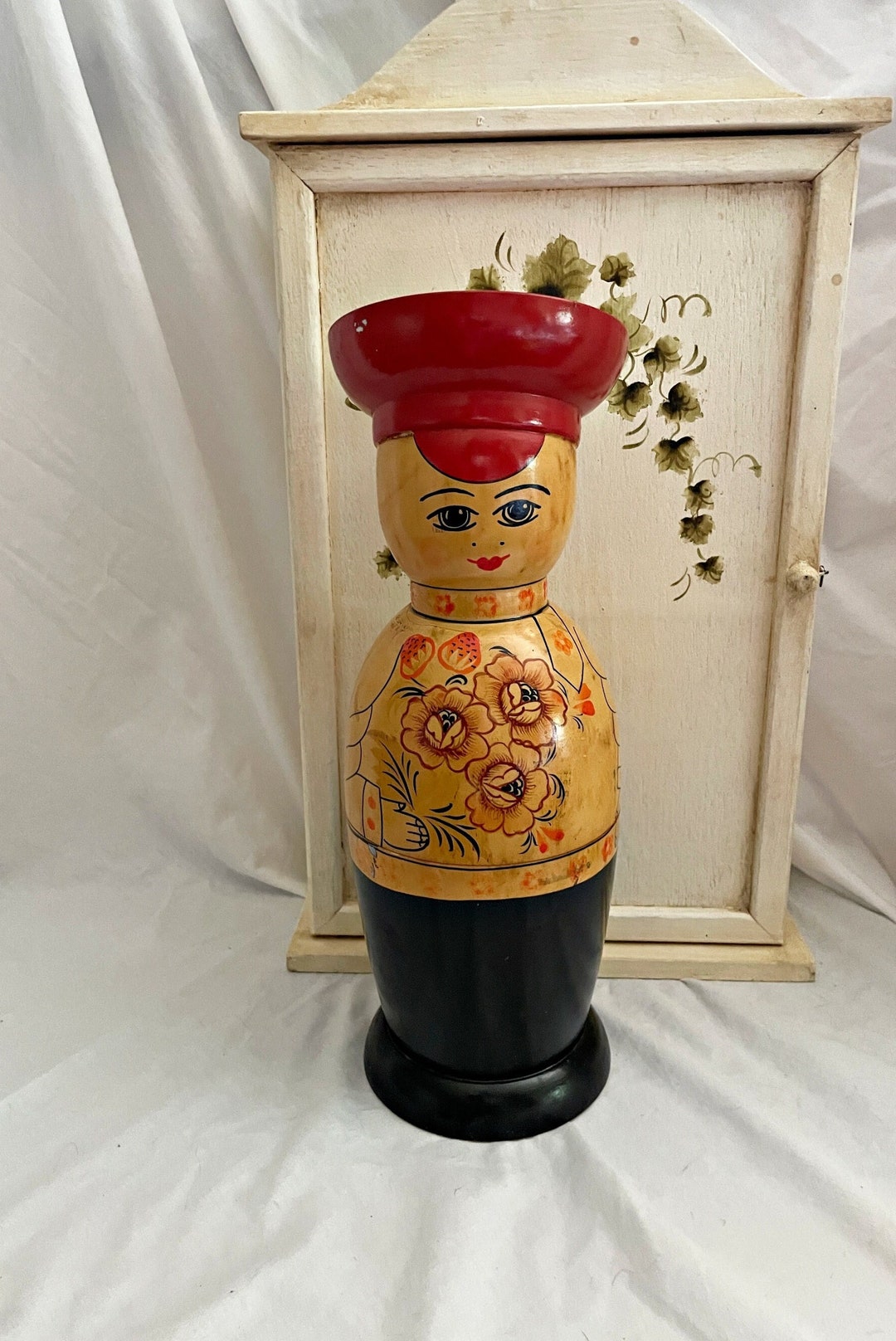 13” SOVIET ERA Matryoshka Wooden Vodka Bottle Holder USSR Label - Etsy