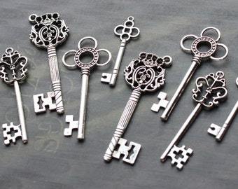 30 Large Skeleton Key Collection antiqued bronze vintage style | Etsy