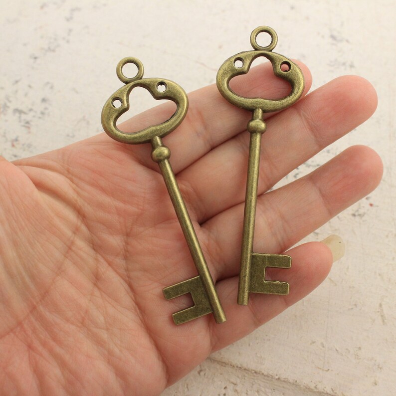 On Sale 20% Off:10 Large Skeleton Keys Double Sided Antique Brass ...