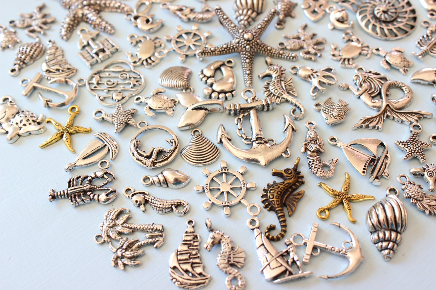 Wholesale 100+ Piece of Various Ocean Charms Seahorse Starfish, Fish ...