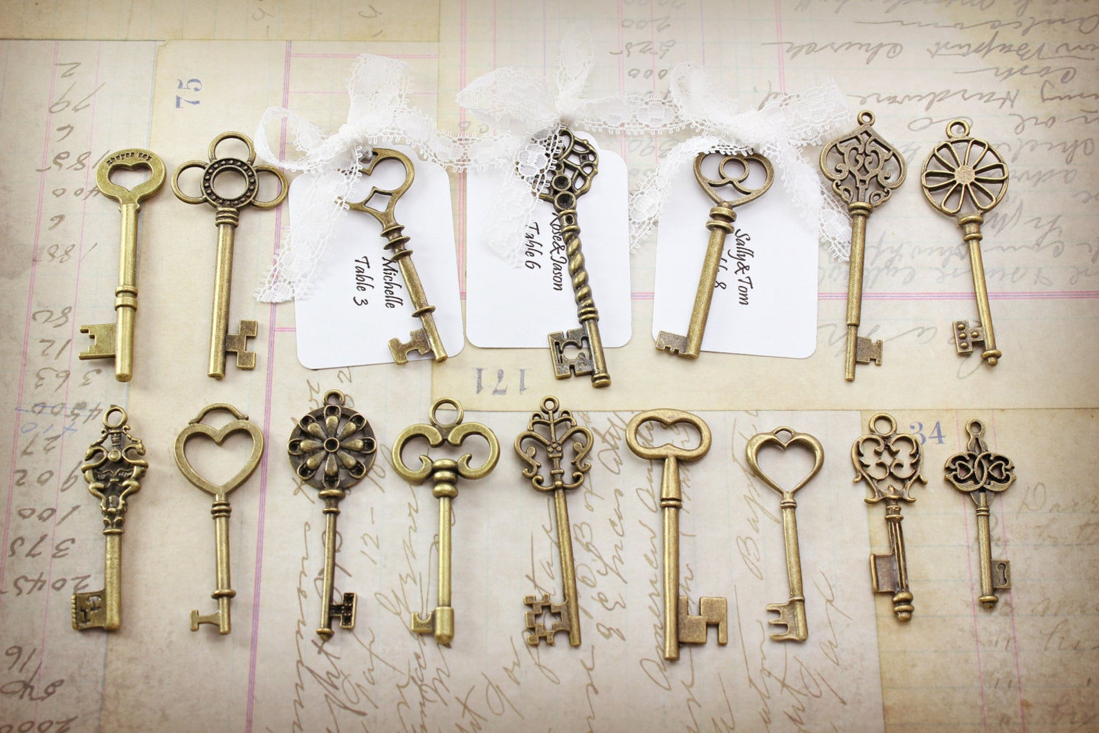 32 Antique Bronze Skeleton Key Collection Vintage Style - Etsy