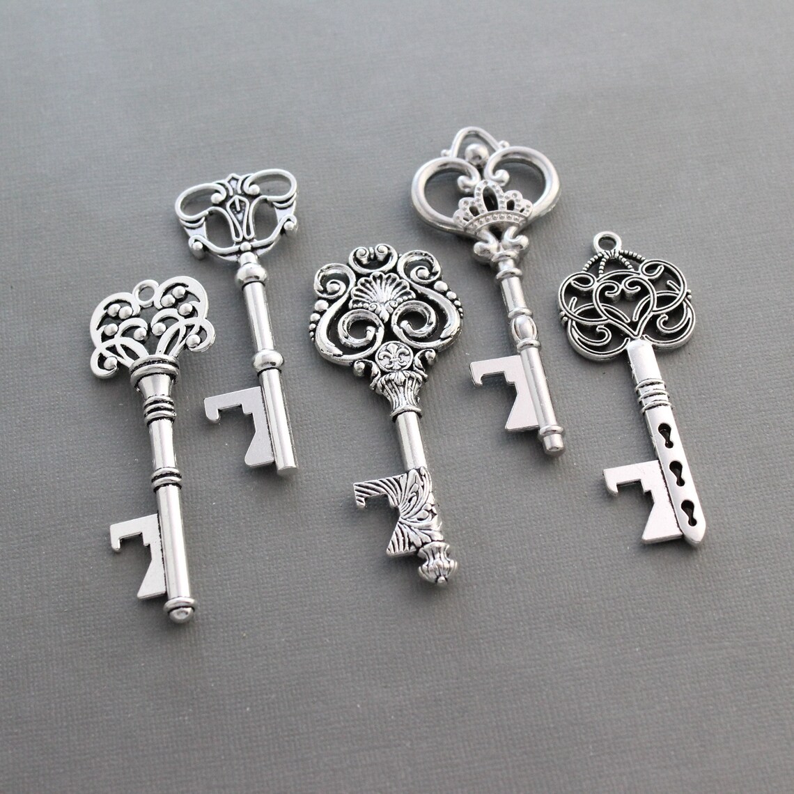 50 Pcs Antiqued Silver Skeleton Keys Bottle Openers Mix Ship - Etsy
