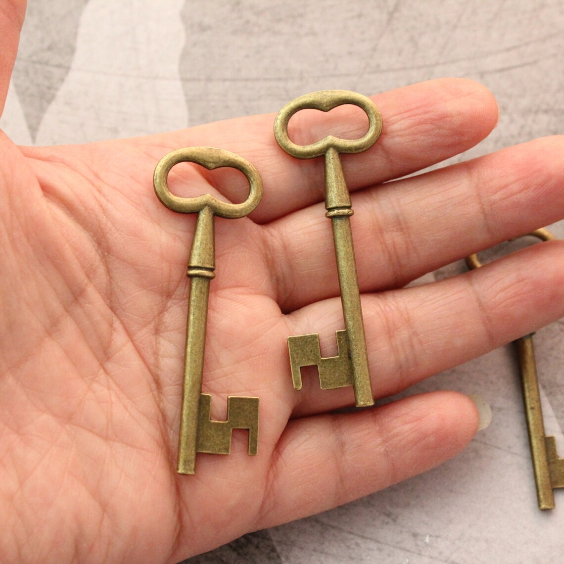 Skeleton Keys Double Sided Antique Brass Steampunk Supplies - Etsy
