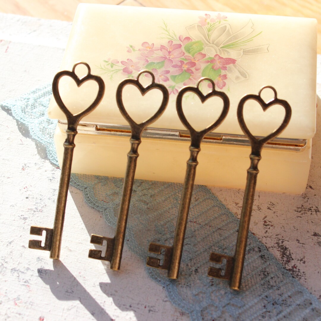 On Sale 15% Off: 100 Extra Large Heart Keys Giant 3'' Double Sided ...