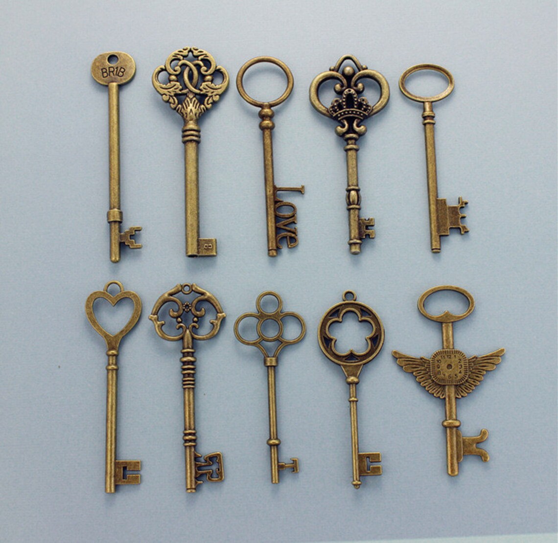 Set of 10 Pcs Large 3 Inches Keys Skeleton Keys Collection - Etsy