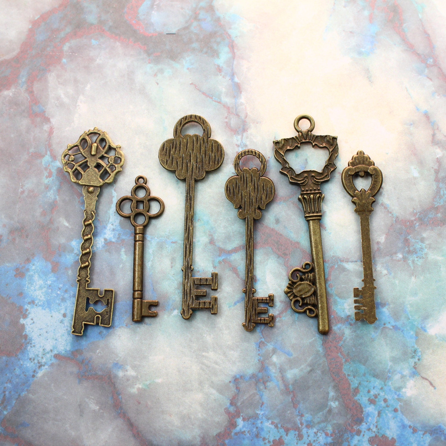 30 Skeleton Key Collection Antiqued Bronze Vintage Style | Etsy