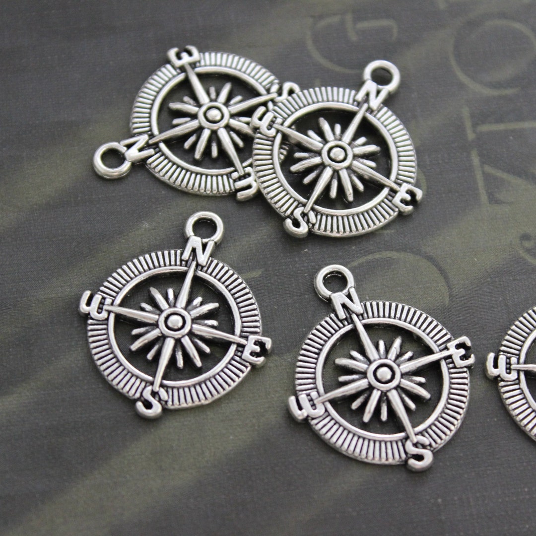 10PCS 25x30mm Antique Silver Compass Charm Compass Pendant - Etsy
