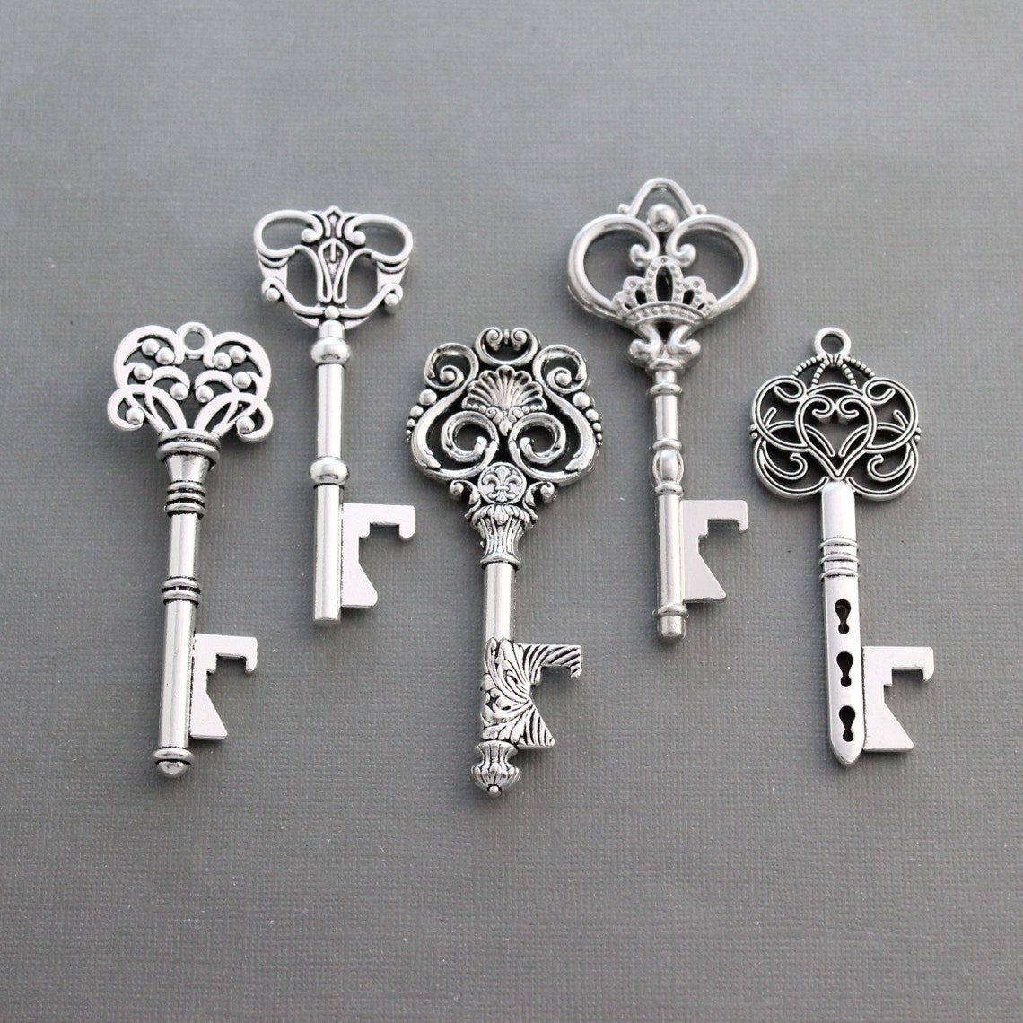 50 Pcs Antiqued Silver Skeleton Keys Bottle Openers Mix Ship - Etsy