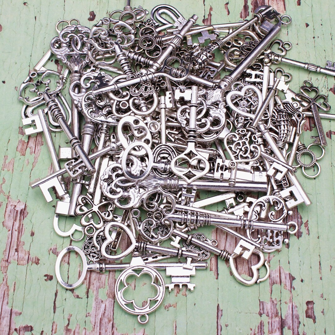 1 Pound Skeleton Keys Mix Silver Wholesale Wedding Decorations Jewelry ...
