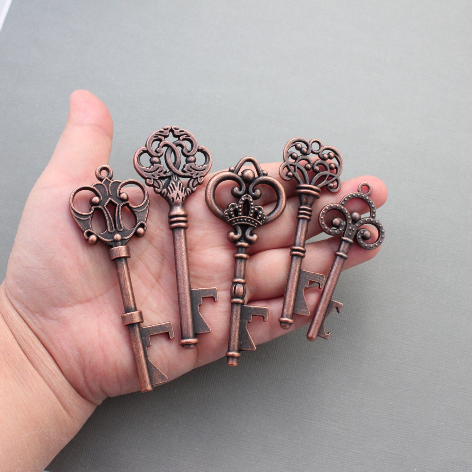 50 Pcs Antiqued Copper Skeleton Keys Bottle Openers Mix Ship - Etsy