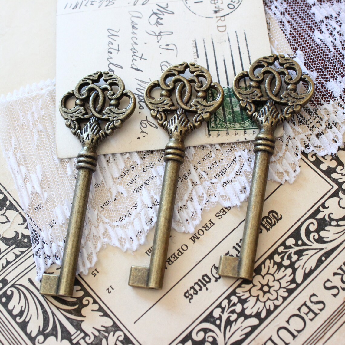 Extra Large Skeleton Key Giant 3.5'' Double Sided - Etsy
