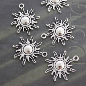 10PCS 26x24mm Antique Silver Sun Charm Sun Pendant | Etsy