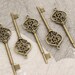 10 Large Skeleton Keys Double Sided Antique Brass Steampunk Supplies ...