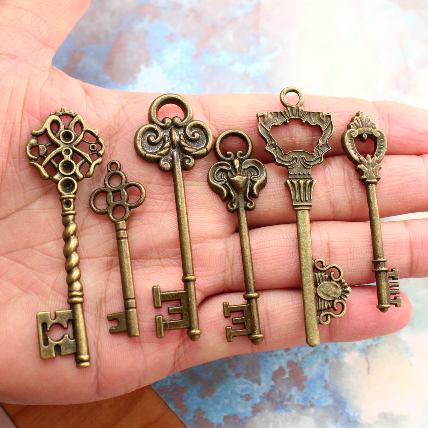 30 Skeleton Key Collection Antiqued Bronze Vintage Style | Etsy