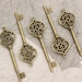 10 Large Skeleton Keys Double Sided Antique Brass Steampunk Supplies ...