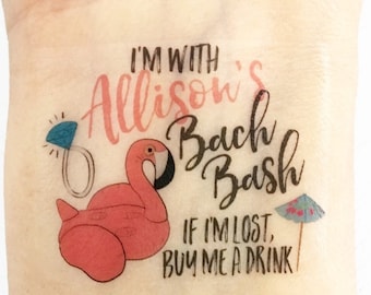 Custom Bachelorette Party Temporary Tattoos Unicorn Pool - Etsy