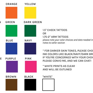 Custom School Spirit Face Tattoos - Etsy