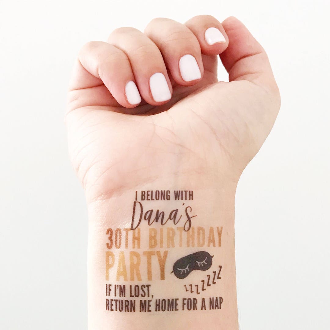 Custom Birthday Temporary Tattoos - Nap Time! - Etsy