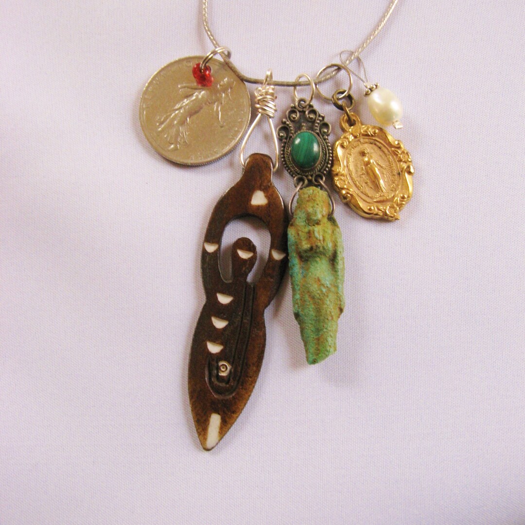 GODDESS Charmed Necklace Vintage, Modern, Coin, and Handmade - Etsy
