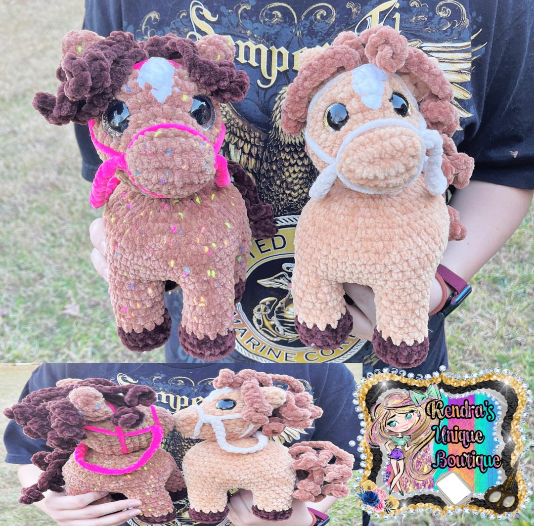One Crochet Horse Plushie, Crochet Plushie, Stuffed Animal, Horse ...
