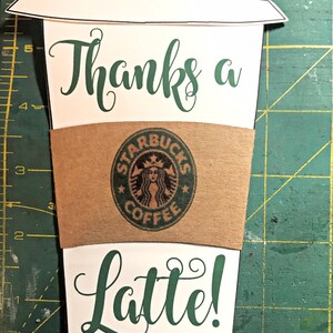 Thanks a Latte Cards, Thanks a Latte, Thank You Cards, Coffee Cup Thank ...