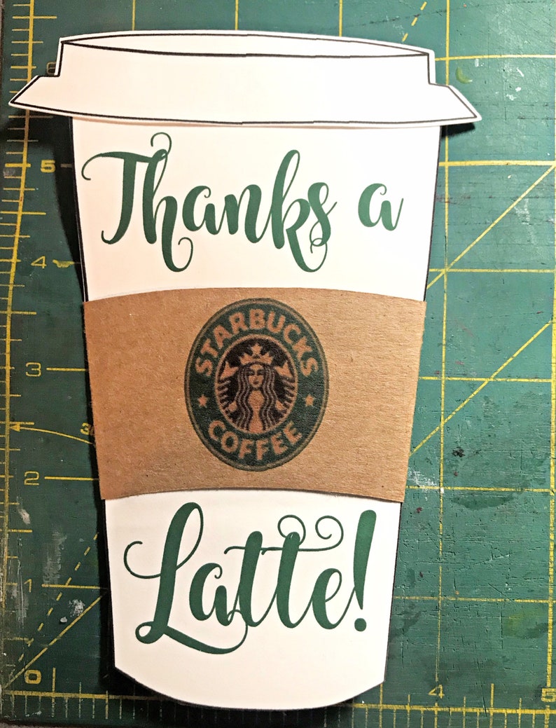 Thanks a Latte Cards Thanks a Latte Thank You Cards Coffee - Etsy