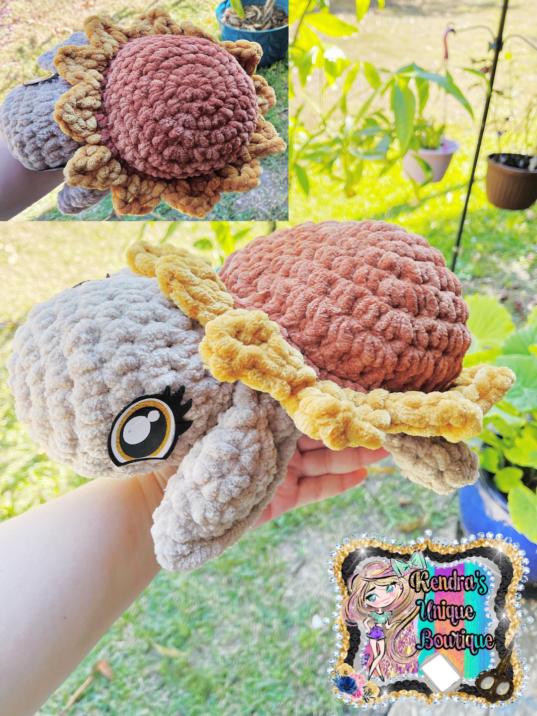 Jumbo Sea Turtle Crochet Plushie, Crochet Plushie, Stuffed Animal ...