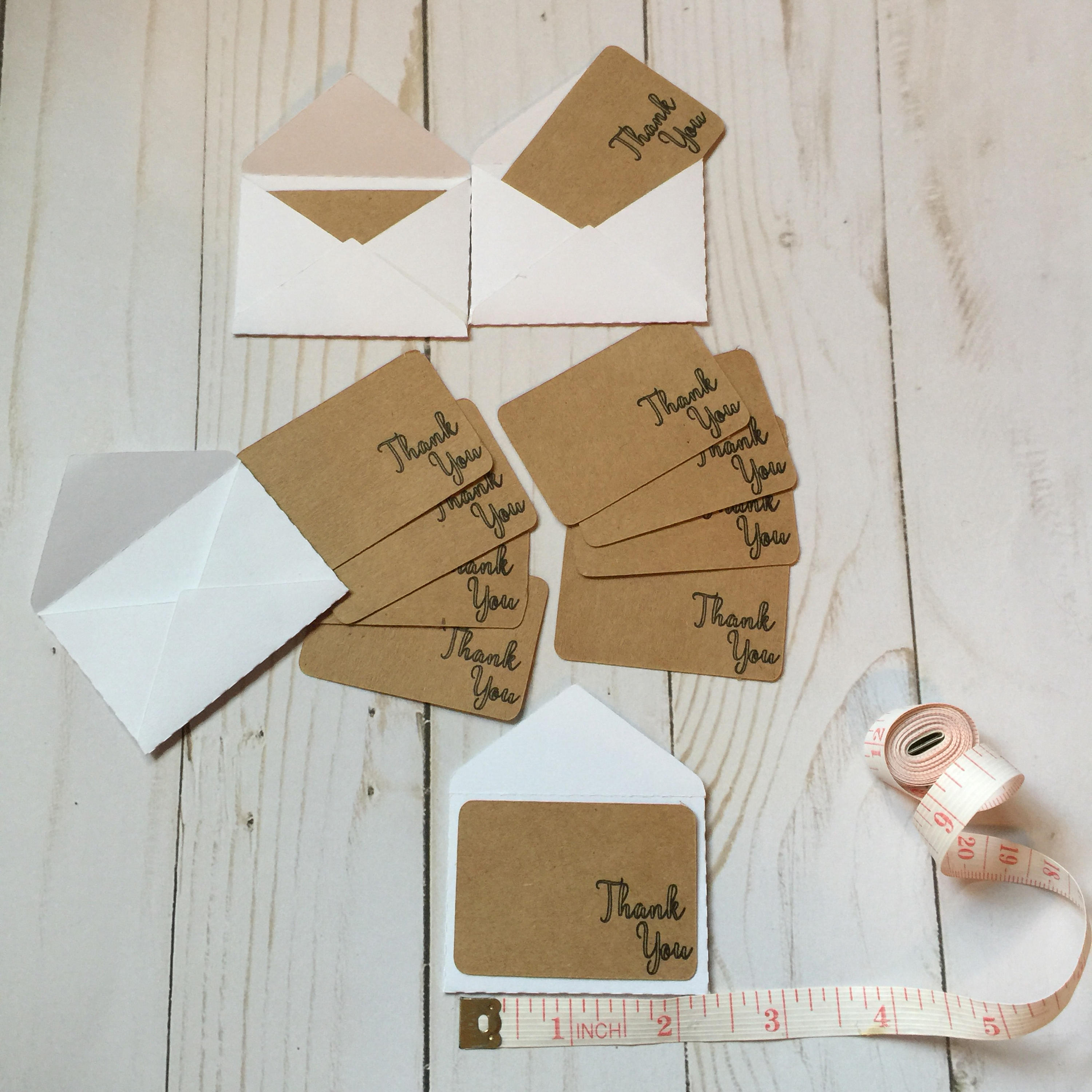 Thank you cards and envelopes tiny thank you cards wedding | Etsy