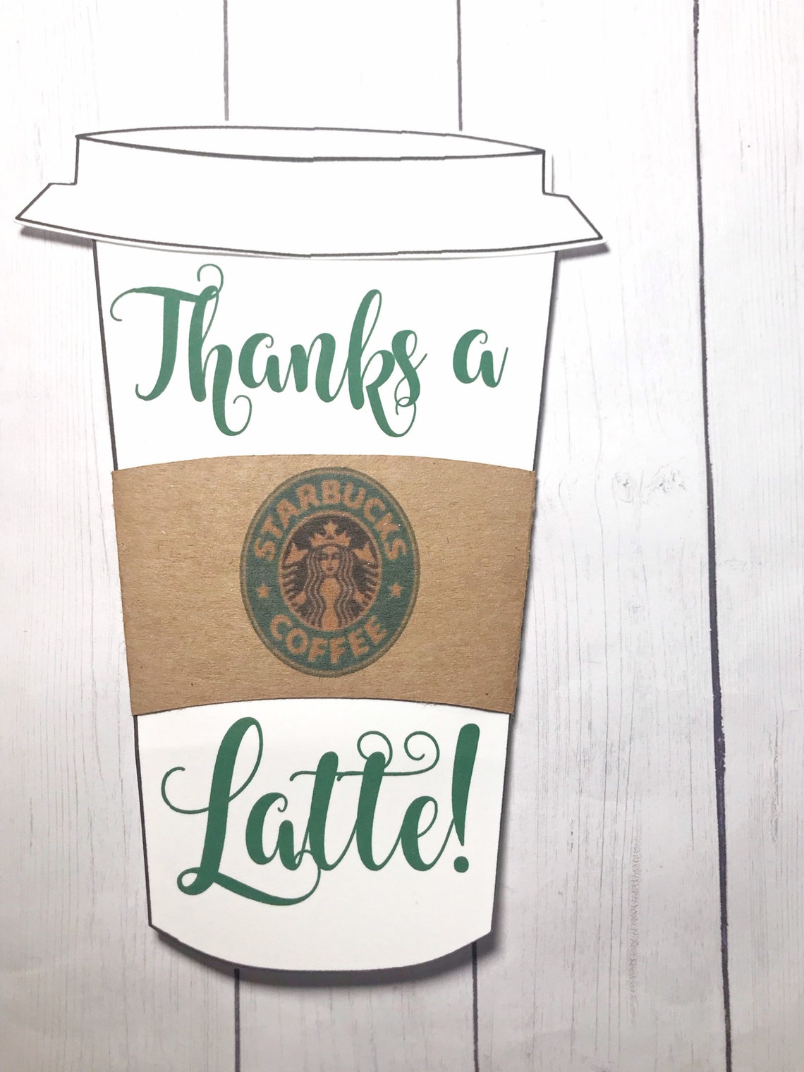 Thanks a Latte Cards Thanks a Latte Thank You Cards Coffee - Etsy
