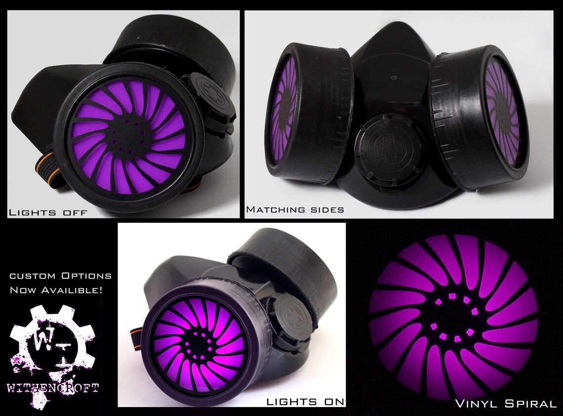 Cyberpunk Double Canister Respirator/gas Mask With Lights - Etsy