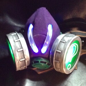Riddler Villain Inspired Steampunk Respirator / Gas Mask Purple Fabric ...
