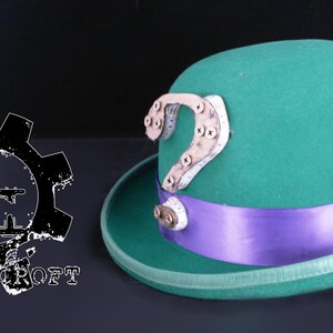 Riddler Villain Inspired Steampunk Bowler Hat Question Mark, Green ...