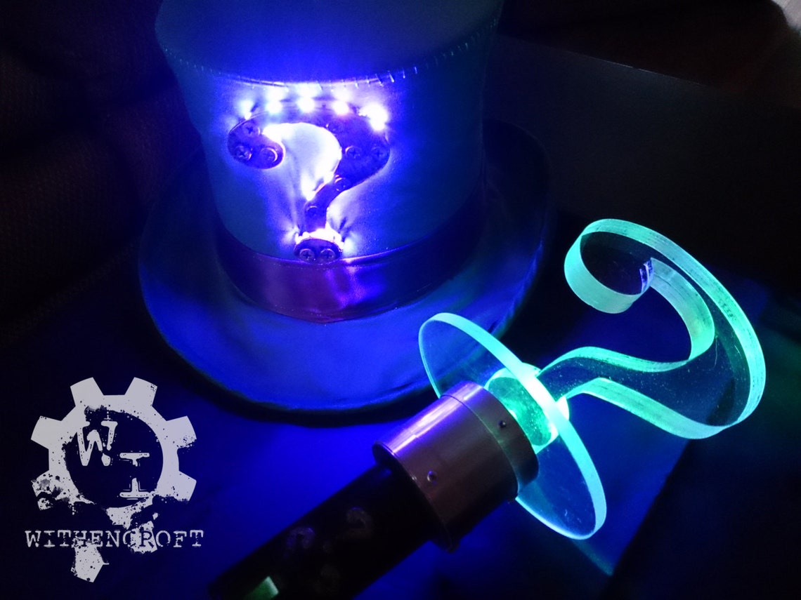 Riddler Inspired Steampunk Cane Green and Purple | Etsy