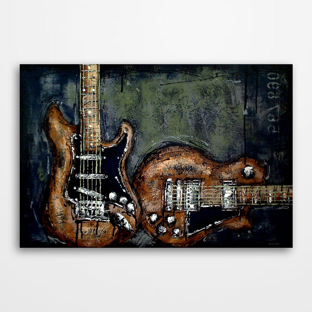 Guitar Painting. Music Art, Electric Guitar Art, Gift for a Musician ...