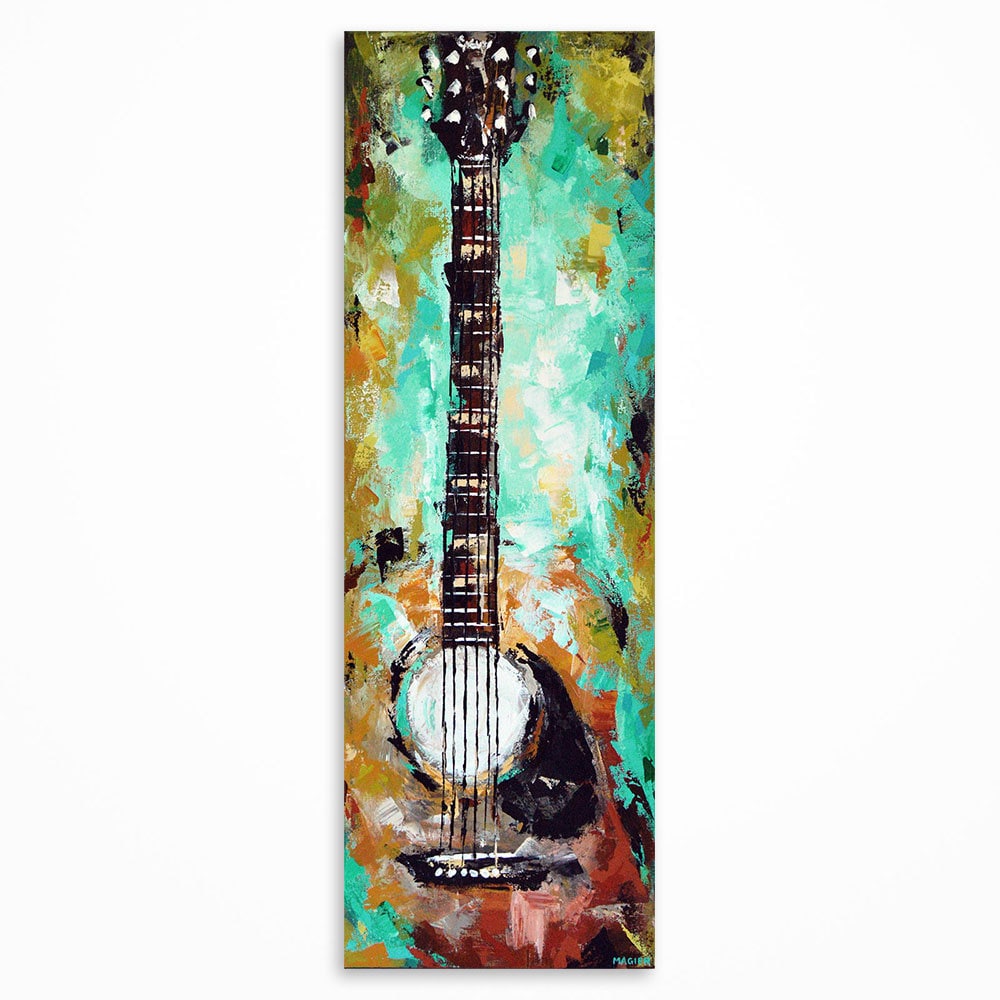 Guitar Painting, Guitar Art, Acoustic Guitar Art Music Art Original ...