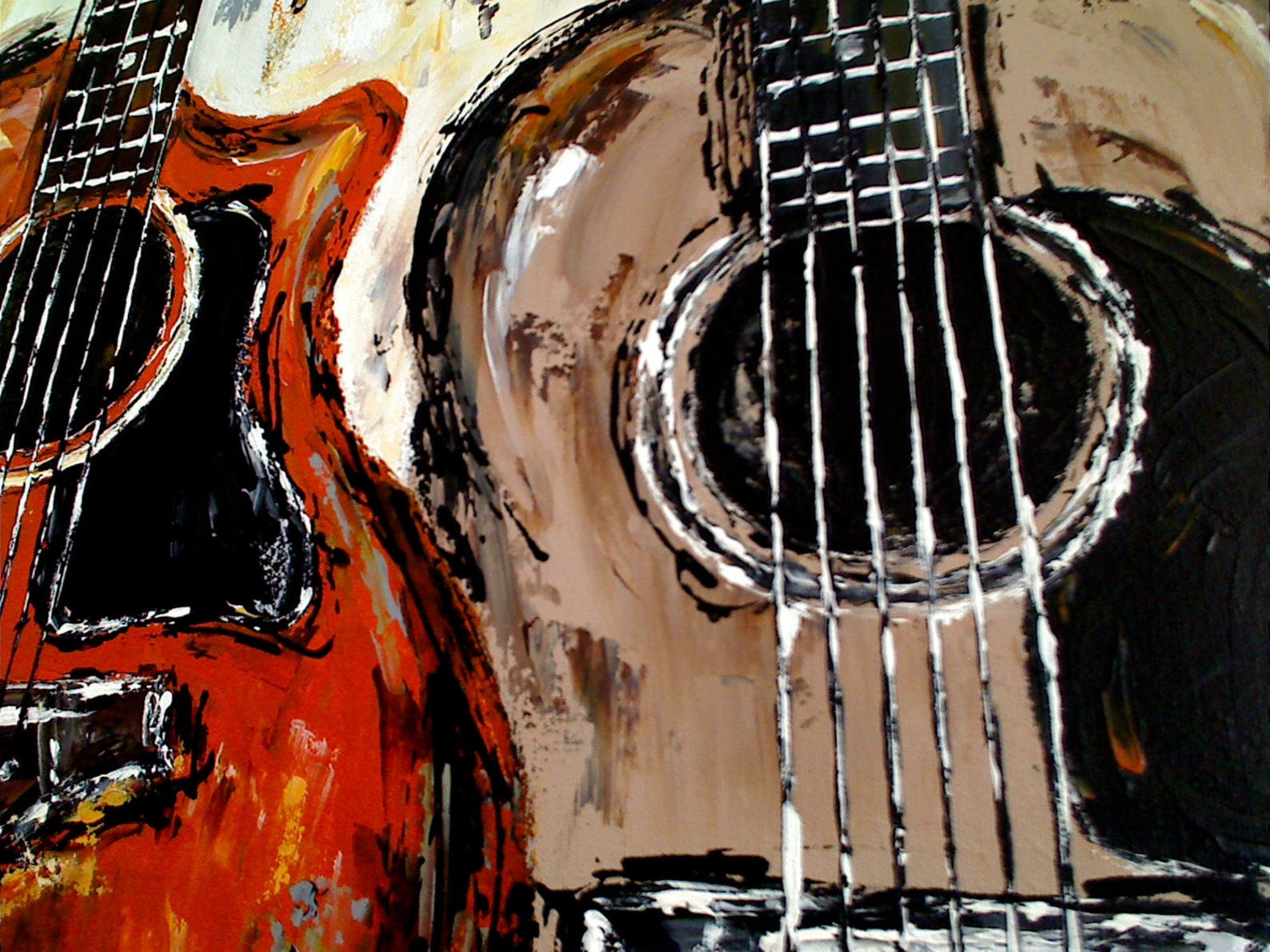 Acoustic Guitar Painting Music Art Guitar Art Guitar Player - Etsy