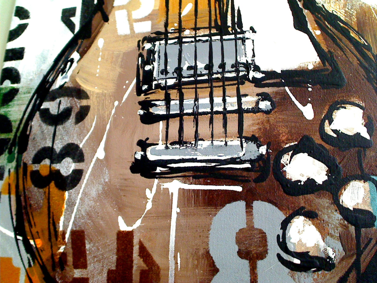 Guitar painting Music Art Gift for Musician Les Paul | Etsy