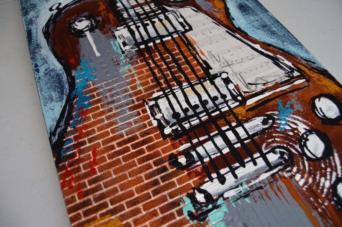 Guitar painting Music art Guitar art Personalized gift for | Etsy