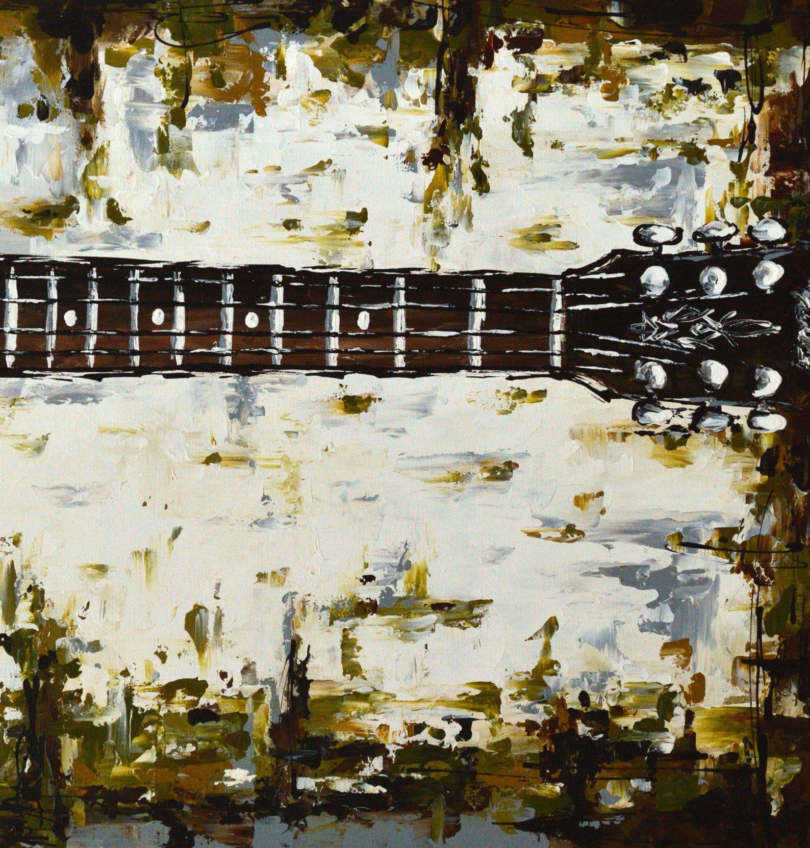 Guitar Painting Acoustic Guitar Art Music Art Original - Etsy