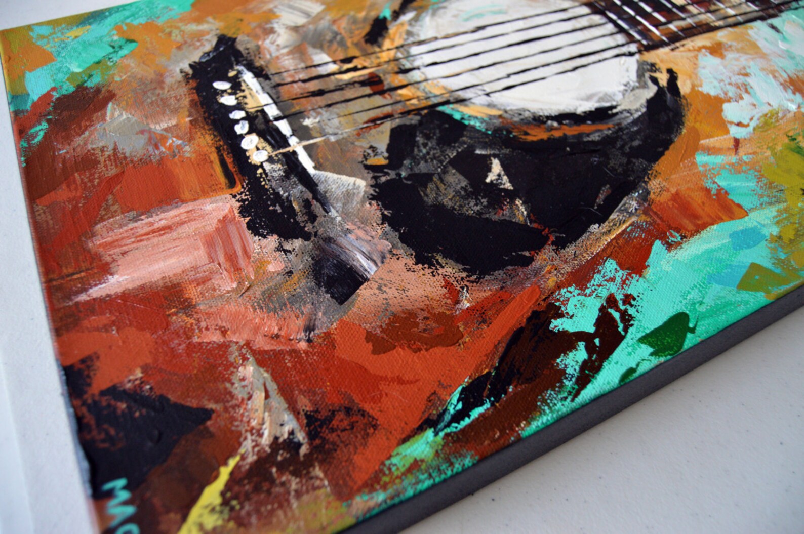 Guitar Painting, Guitar Art, Acoustic Guitar Art Music Art Original ...