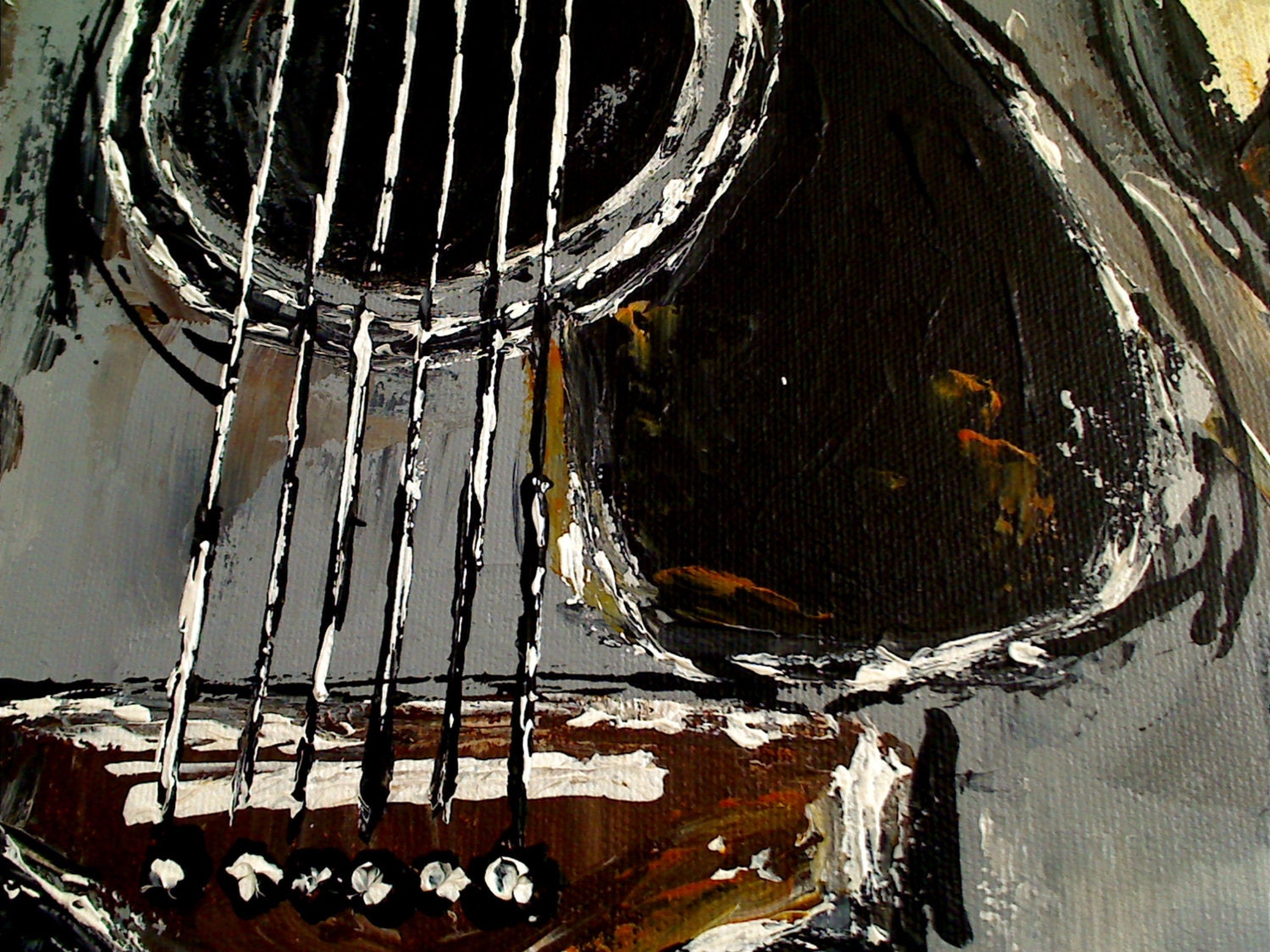 Acoustic Guitar Painting, Music Art, Guitar Art, Guitar Player Gift ...