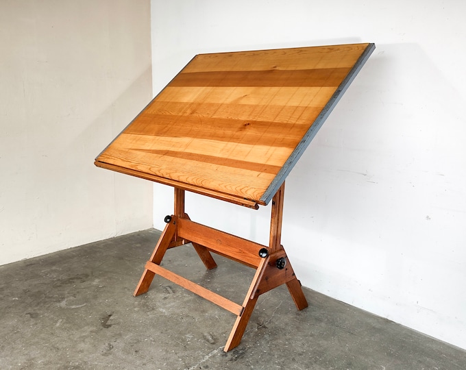 Antique Oak and Birch Drafting Table / Desk by Anco-bilt 1950s - Etsy