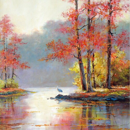 Lake Landscape Painting Print Lake Scene Watercolor Lake - Etsy