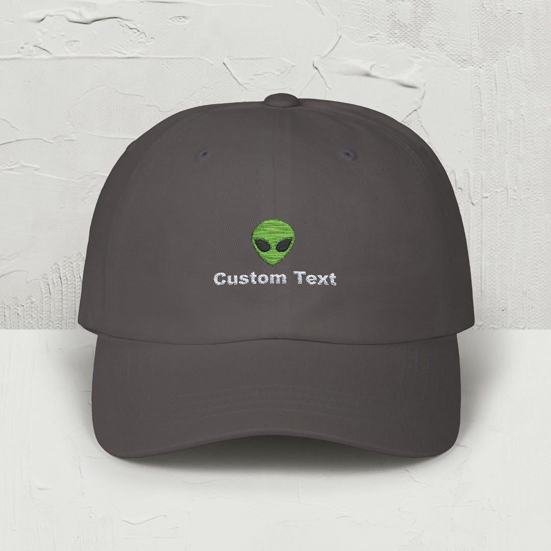 Alien Cap, Quirky Custom Embroidery, Personalized Dad Hat, UFO Gift ...
