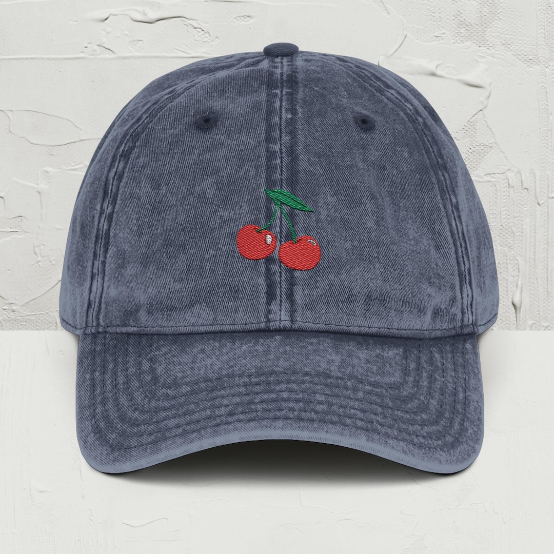 Cherry Embroidered Hat, Retro Dad Hat, Cherry Red Vintage Cap ...
