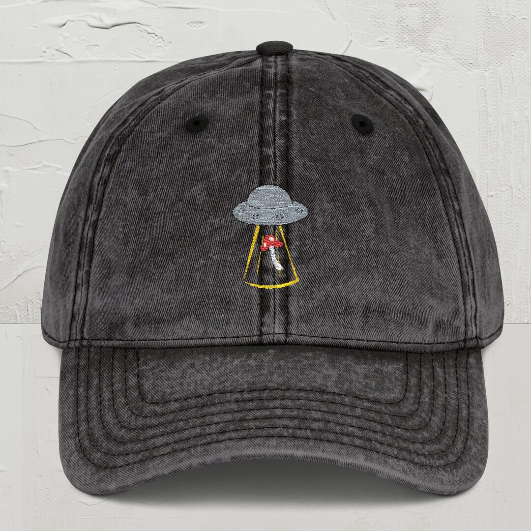 Embroidered UFO Mushroom Hat, Ufos Are Real, Rave Hat, Trippy Hat, Space Themed Cap, Quirky ...