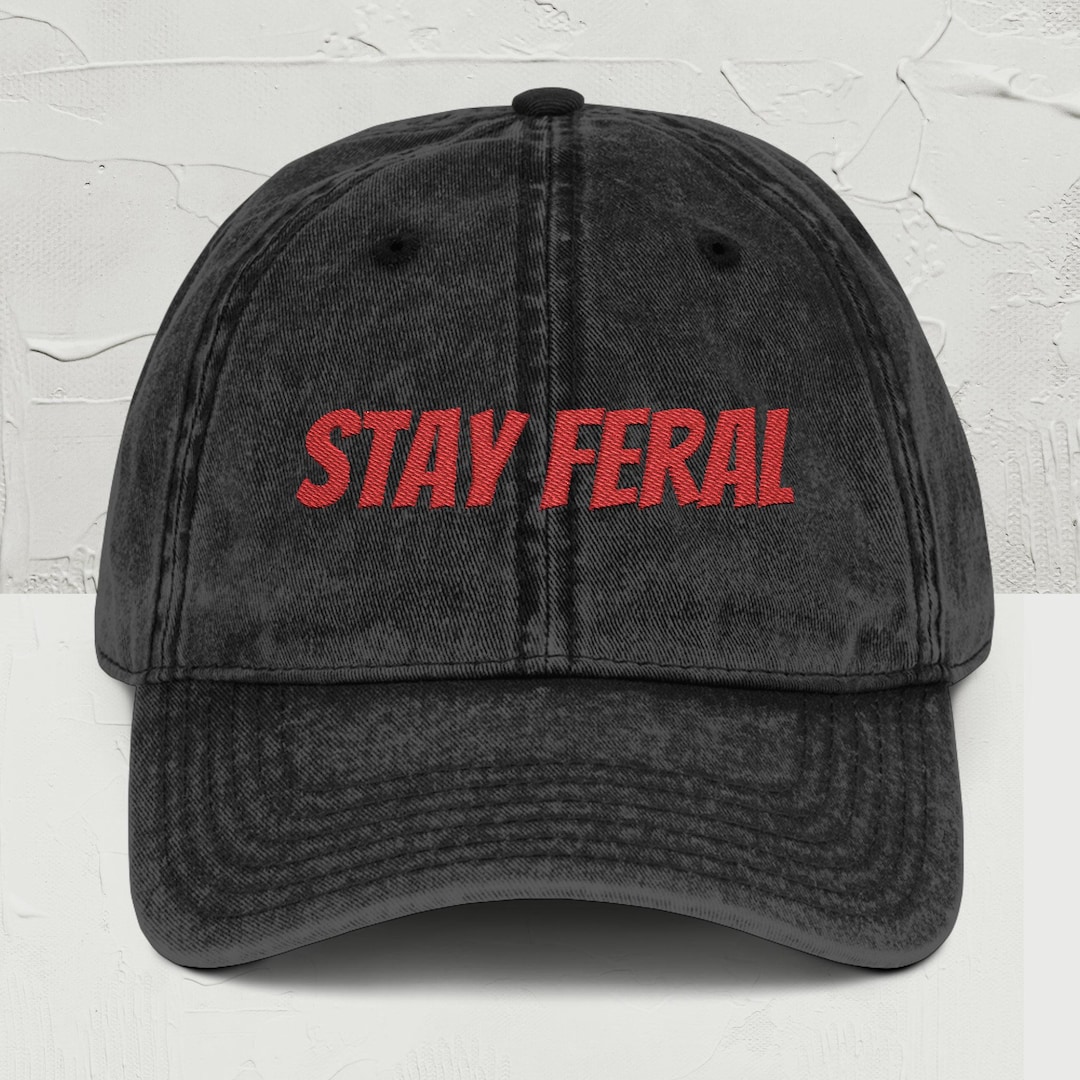 Embroidered Stay Feral Hat, Feral Dad Cap, Delulu Hat, Unhinged Hat ...