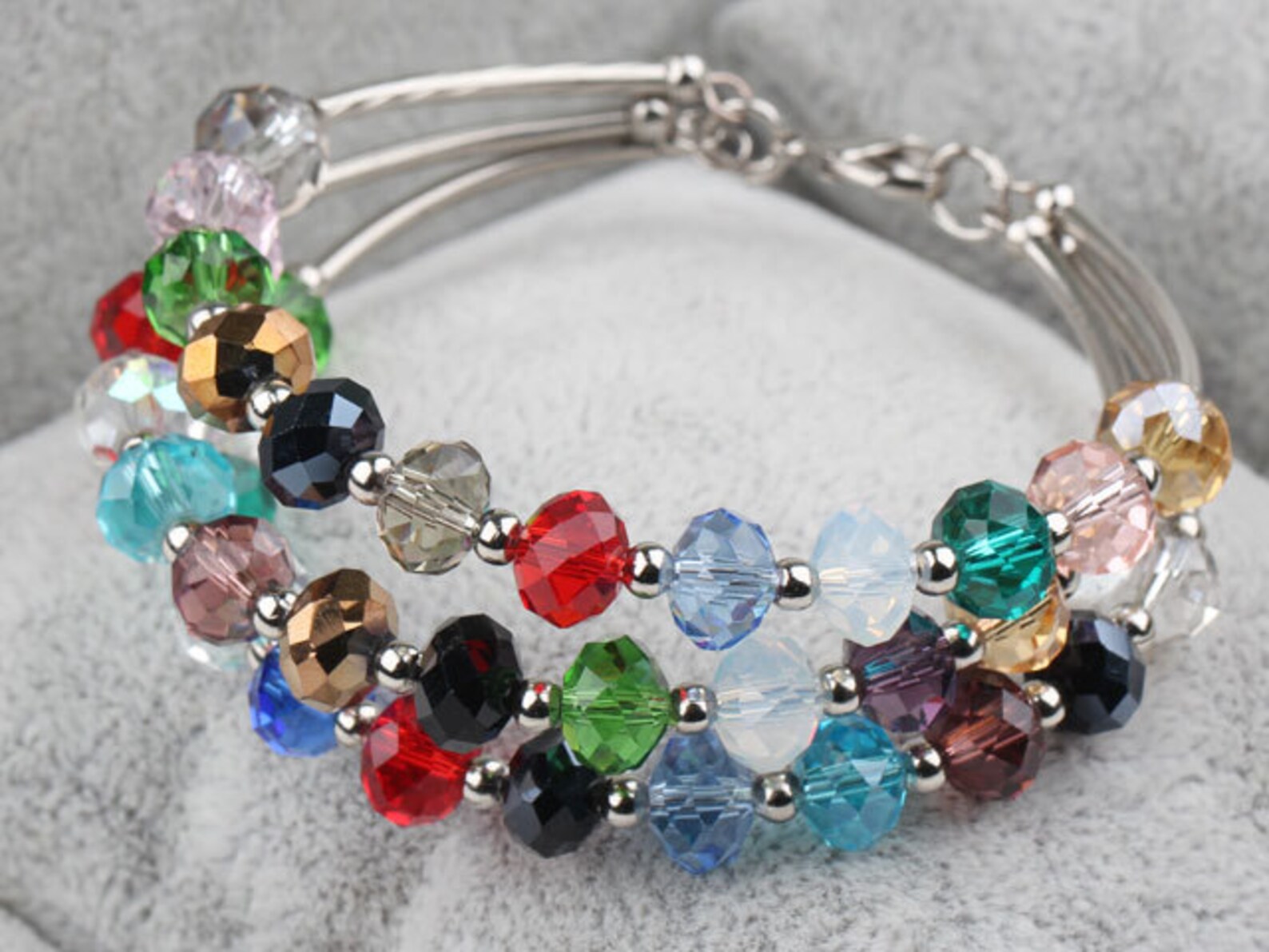 Multiple Color Gem Bangle Designer Bracelet - Etsy