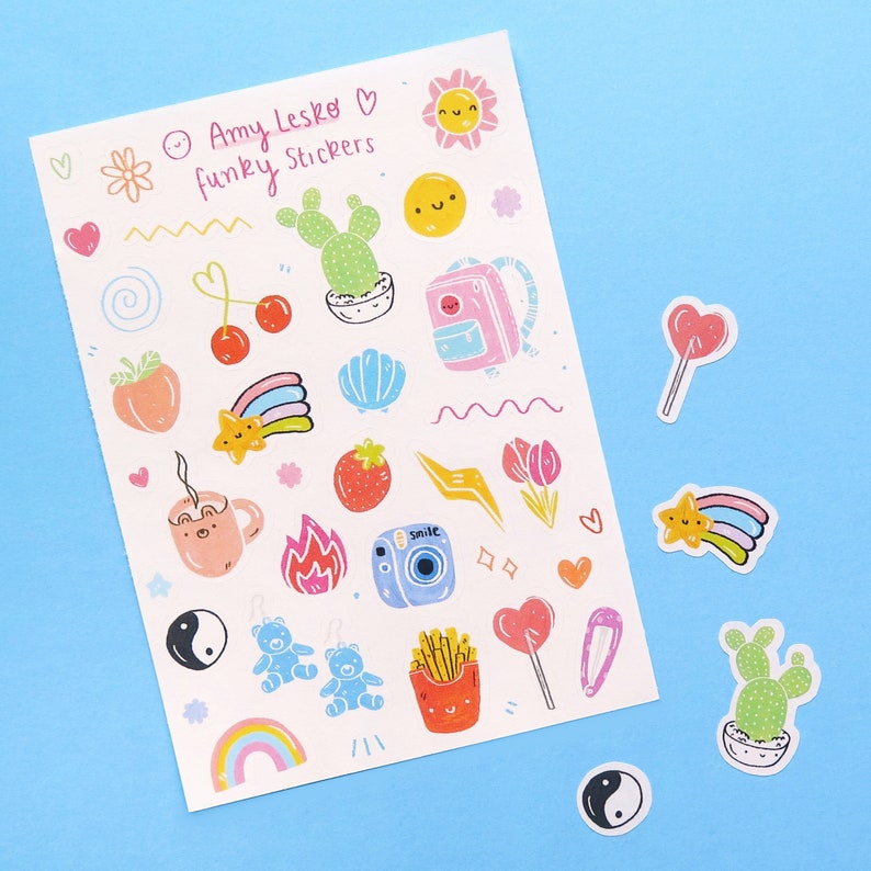 Funky / Sticker Sheet / Planner Stickers Cute Stickers - Etsy